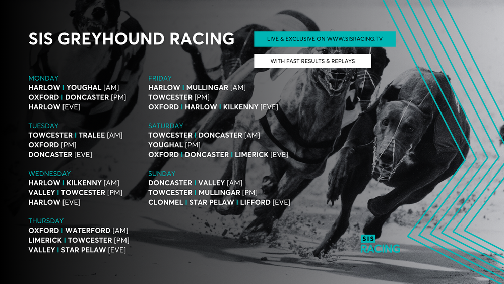 SIS greyhound racing schedule w/c Monday 7th April